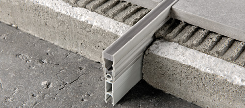 Mortar-laid double joint - vinyl resin co-extrusion (pvc) with double ...