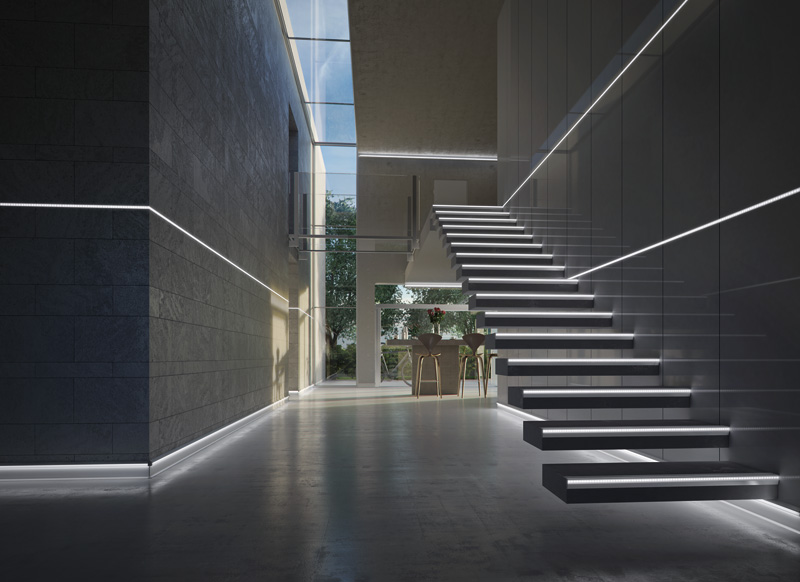 Prostair led - anodised silver aluminium stair nosings profiles ...