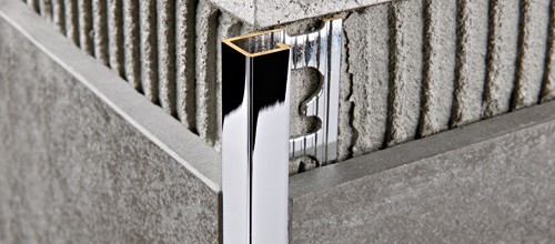 Profilo per rivestimenti projolly square in ottone cromato, spazzolato ...